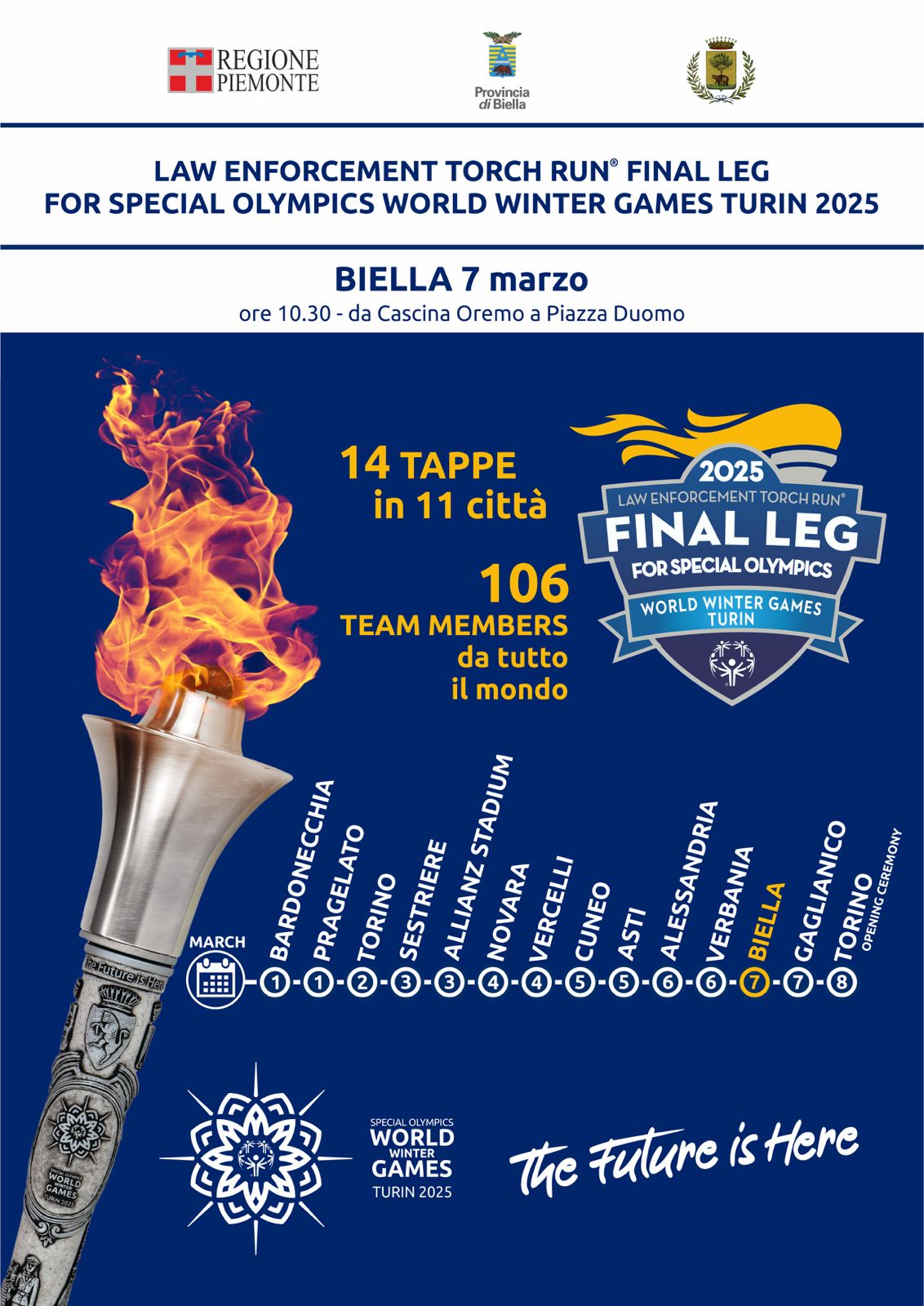 FINAL LEG TORCH RUN 2025 Special Olympics Biella